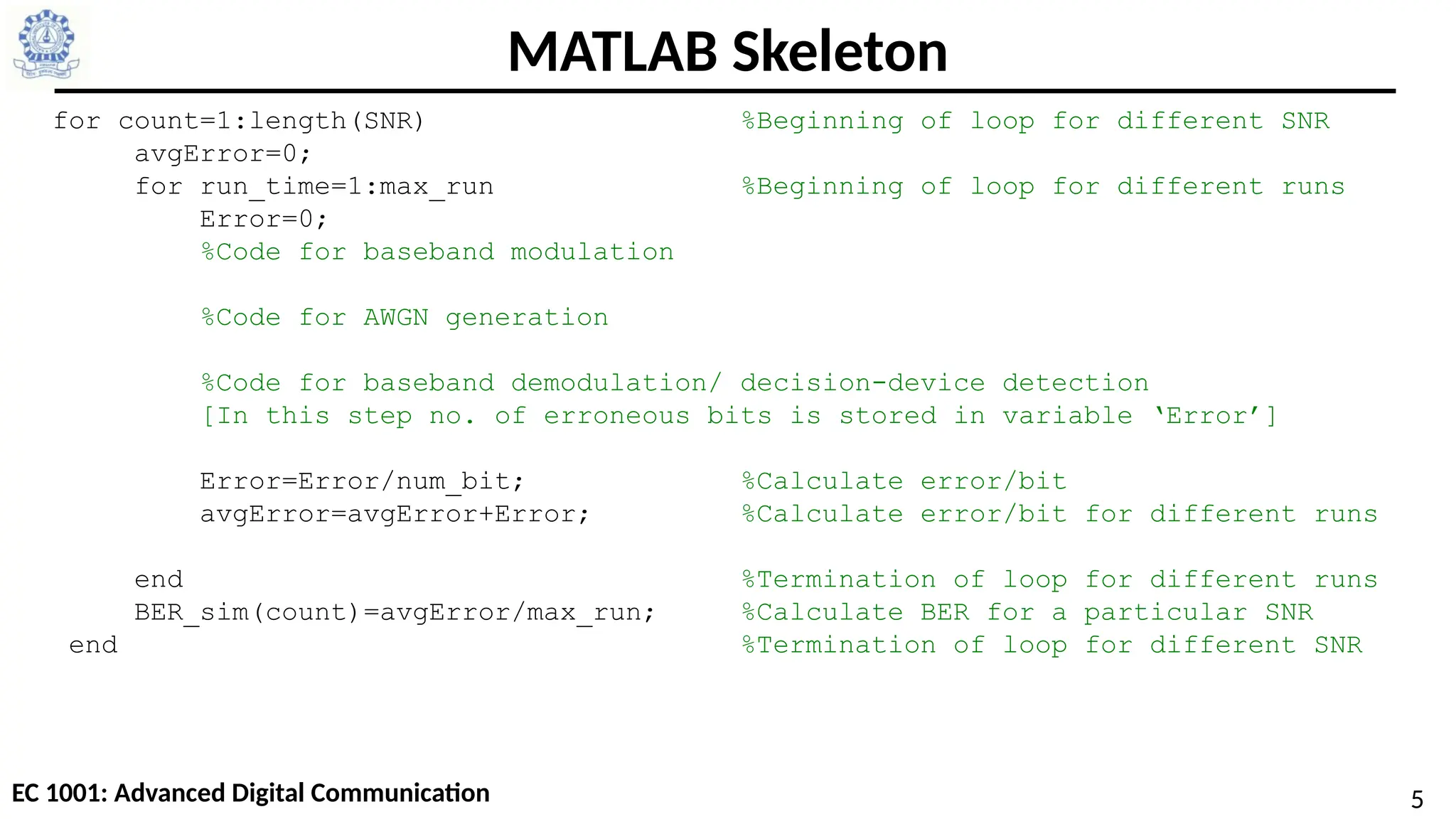 Slides_BER_bpsk with matlab code and explaination.pptx