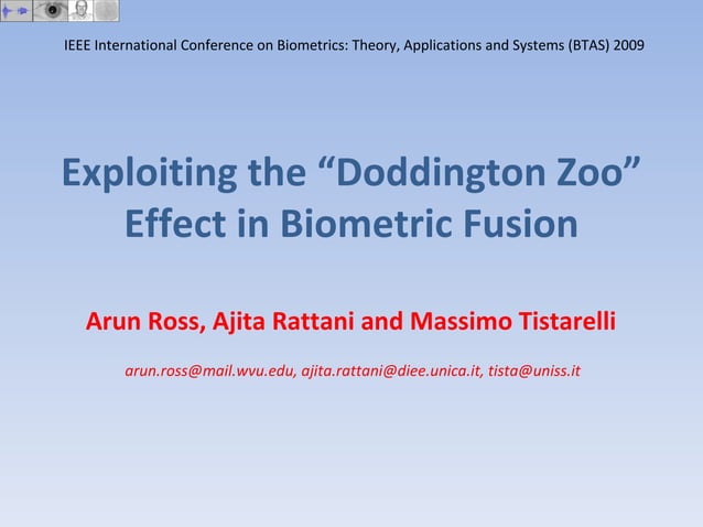 Exploting the Doddindton zoo effect in biometric fusion | PPT