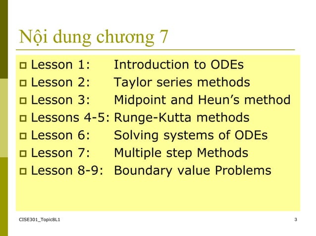 Slides Ch7 Bài 1. Giới thiệu về Phương trình vi phân.ppt