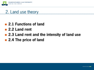 Chapter 2: Land use Theory | PDF