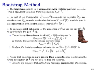 Confidence Intervals––Exact Intervals, Jackknife, and Bootstrap | PPT