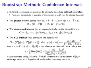 Confidence Intervals––Exact Intervals, Jackknife, and Bootstrap | PPT