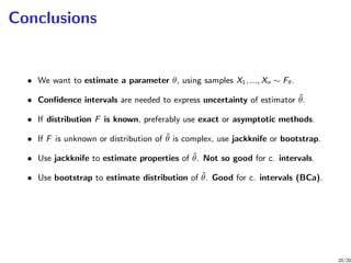 Confidence Intervals––Exact Intervals, Jackknife, and Bootstrap | PDF
