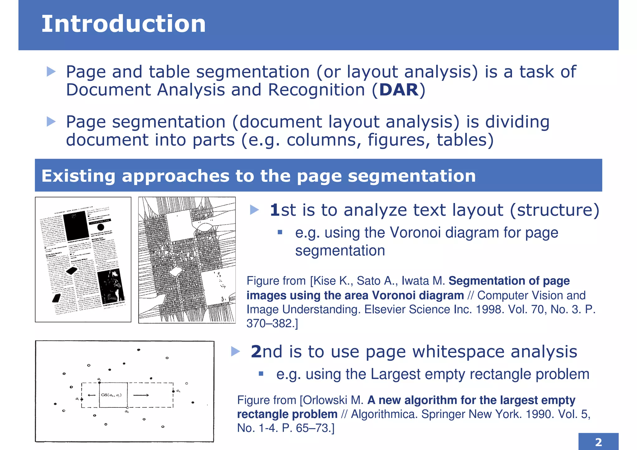A simple algorithm for page segmentation | PPT