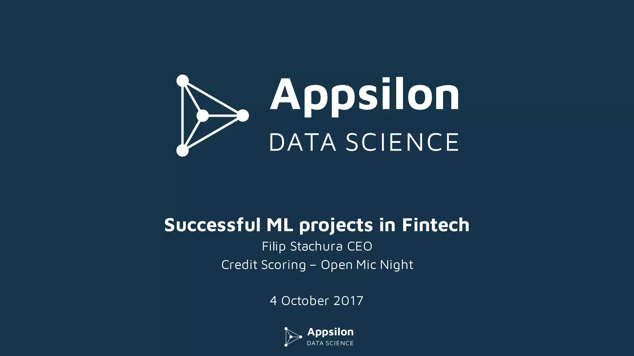 Successful Machine Learning projects in Fintech | PPT Successful Machine Learning projects in Fintech | PPT