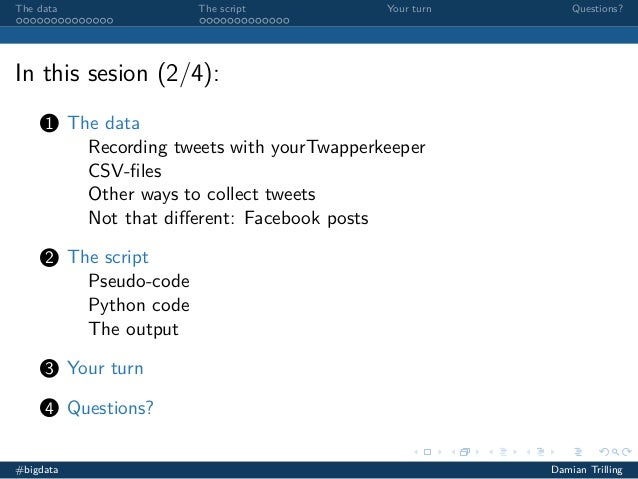 Analyzing social media with Python and other tools (2/4)