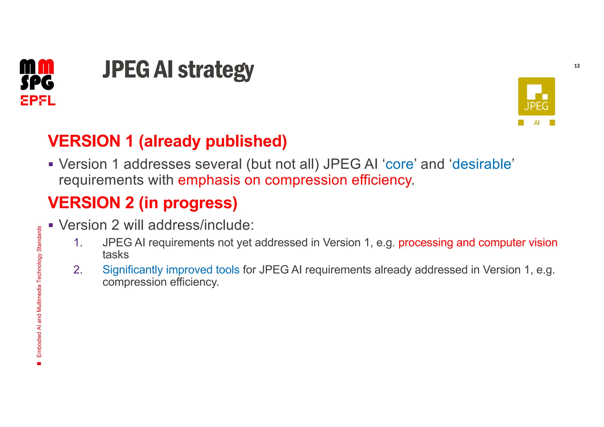 Towards efficient vision representation and coding standards for superior embodied intelligence ...