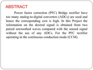 An Integrated PFC Rectifier In CCM By Using DSP Controller With Reduced ...