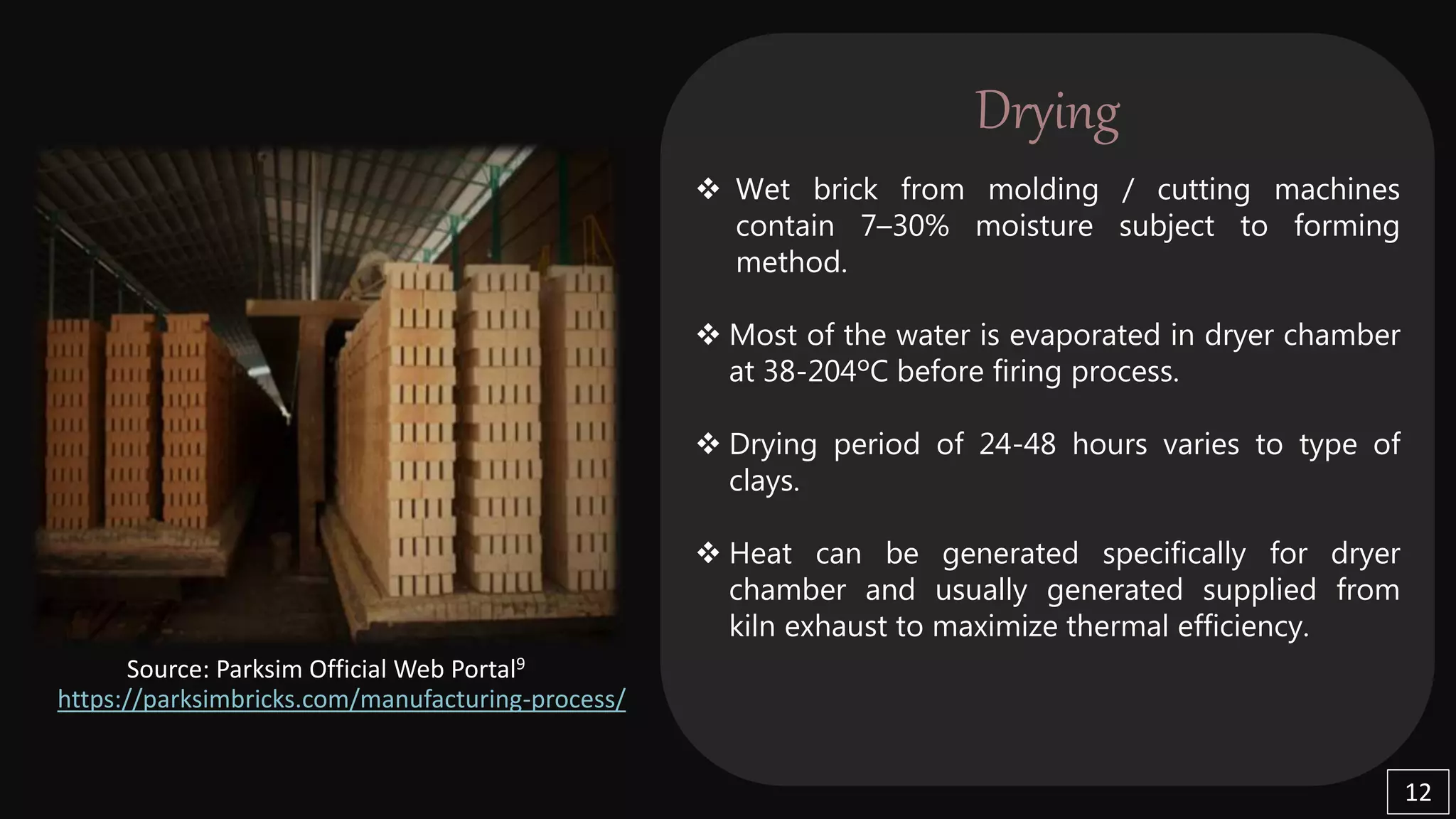 Manufacturing Process of Clay Bricks | PPTX