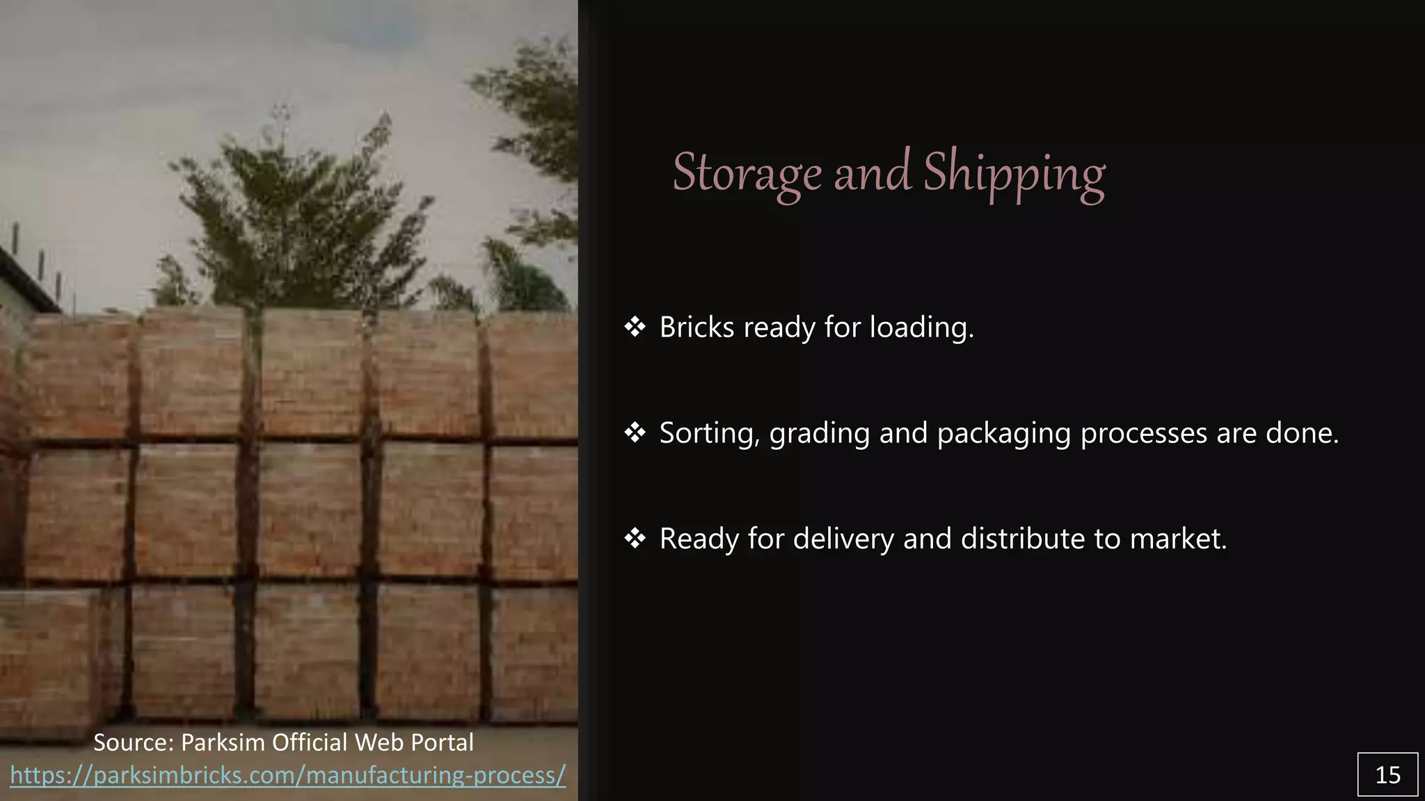 Manufacturing Process of Clay Bricks | PPTX