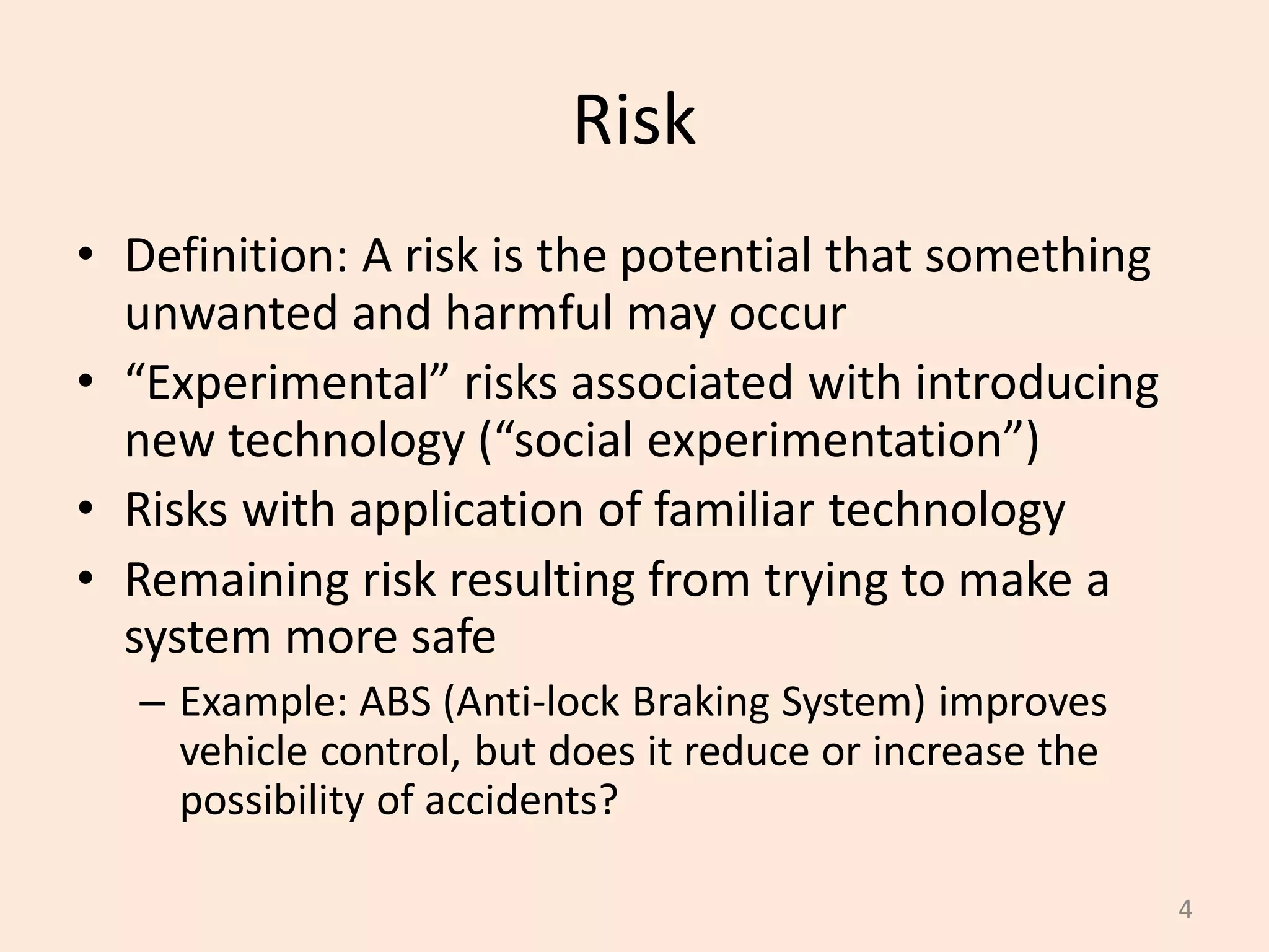 Slide set 4 safety and risk | PDF