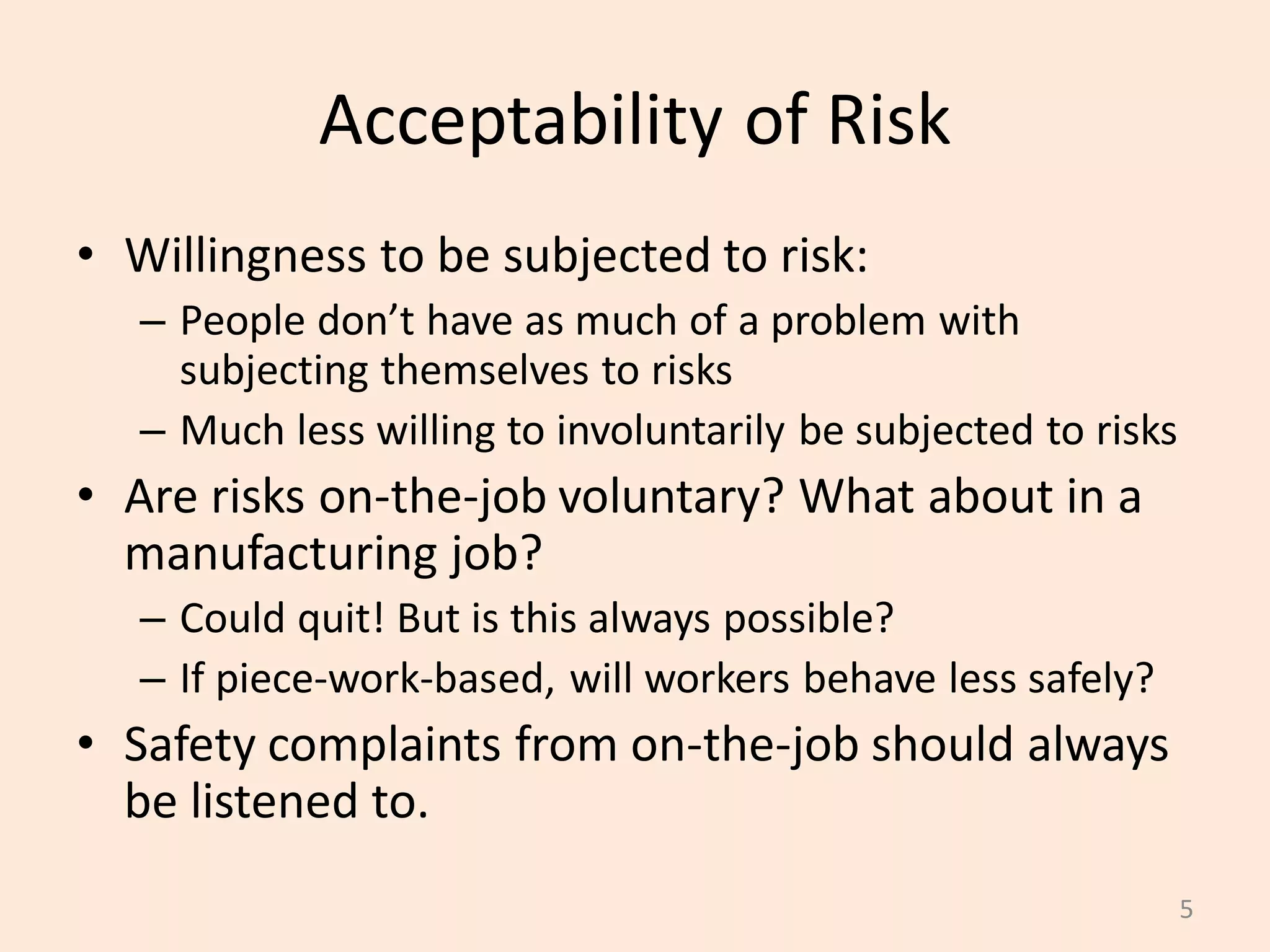 Slide set 4 safety and risk | PDF