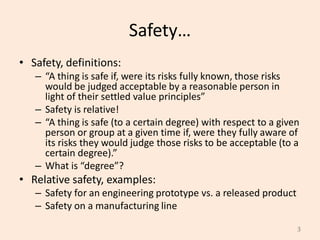 Slide set 4 safety and risk | PDF