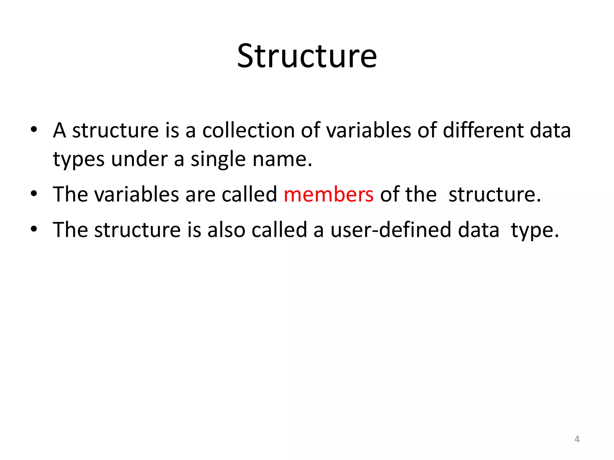 slideset 7 structure and union (1).pdf | Programming Languages | Computing