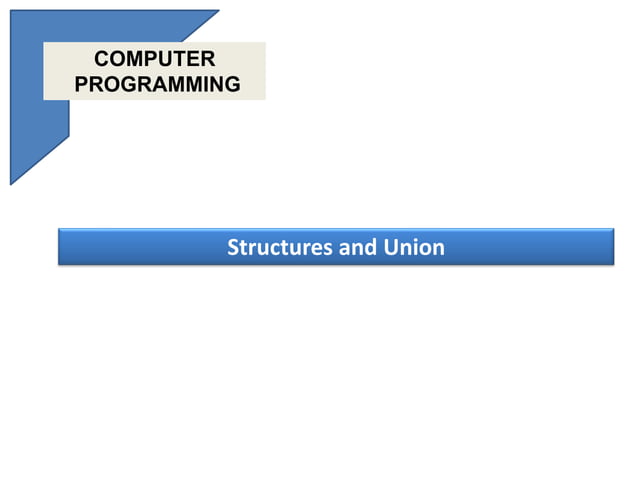 slideset 7 structure and union (1).pdf | Programming Languages | Computing