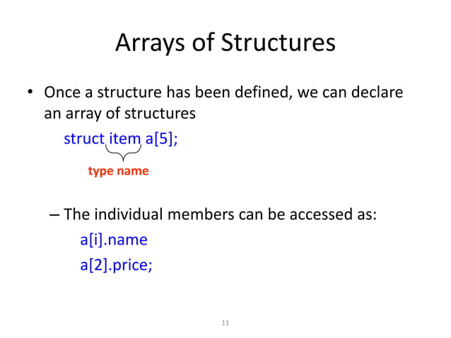 slideset 7 structure and union (1).pdf | Programming Languages | Computing