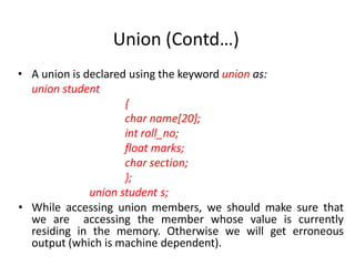 slideset 7 structure and union (1).pdf | Programming Languages | Computing