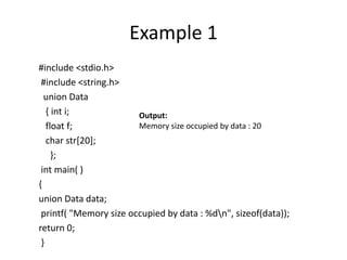 slideset 7 structure and union (1).pdf | Programming Languages | Computing