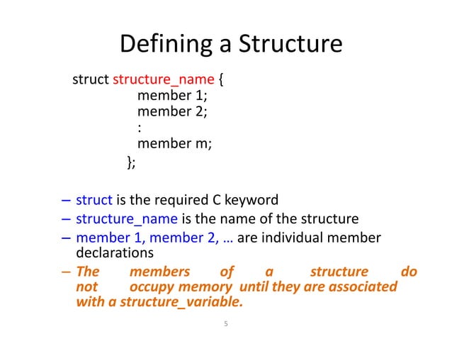 slideset 7 structure and union (1).pdf | Programming Languages | Computing