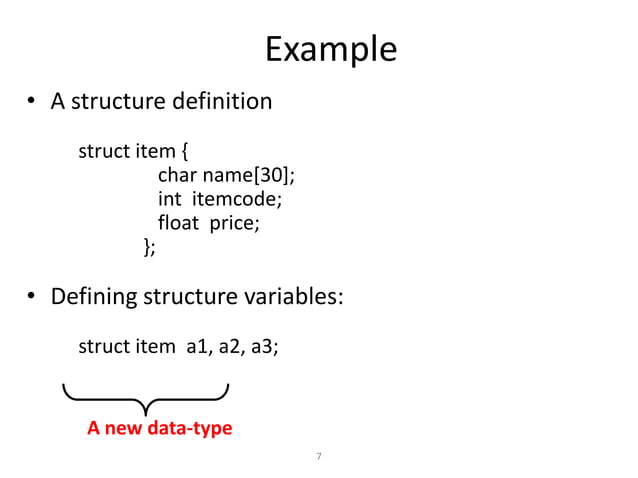 slideset 7 structure and union (1).pdf | Programming Languages | Computing