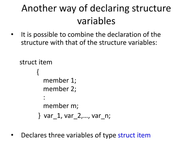 slideset 7 structure and union (1).pdf | Programming Languages | Computing