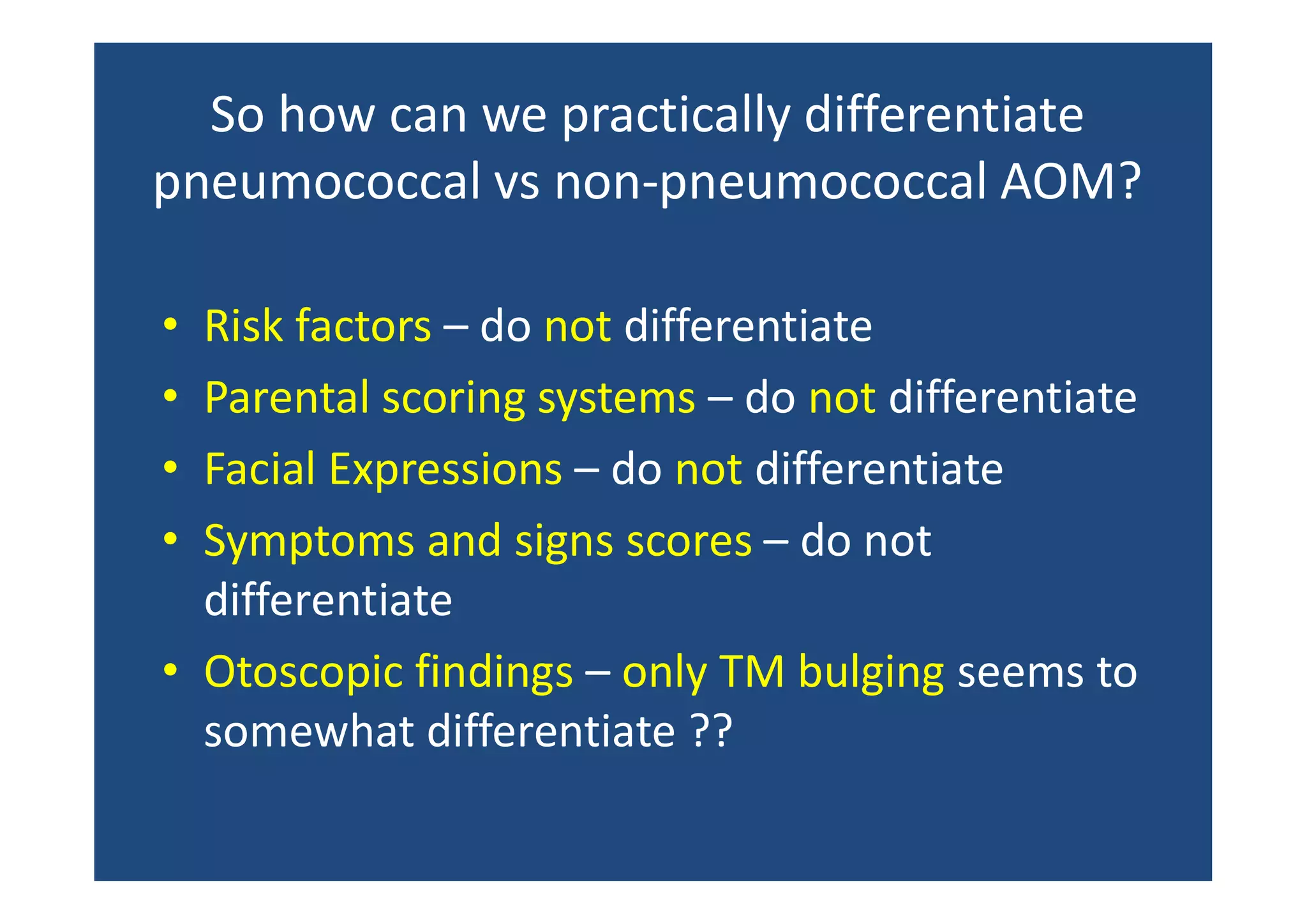Indicators of acute otitis media severity - Prof. Tal Marom | PDF
