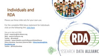 The Value of the Research Data Alliance to Individuals | PPT