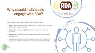The Value of the Research Data Alliance to Individuals | PPTX