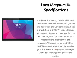 Top 10 Best Tablets Under 15000 In India 2021 | PPT