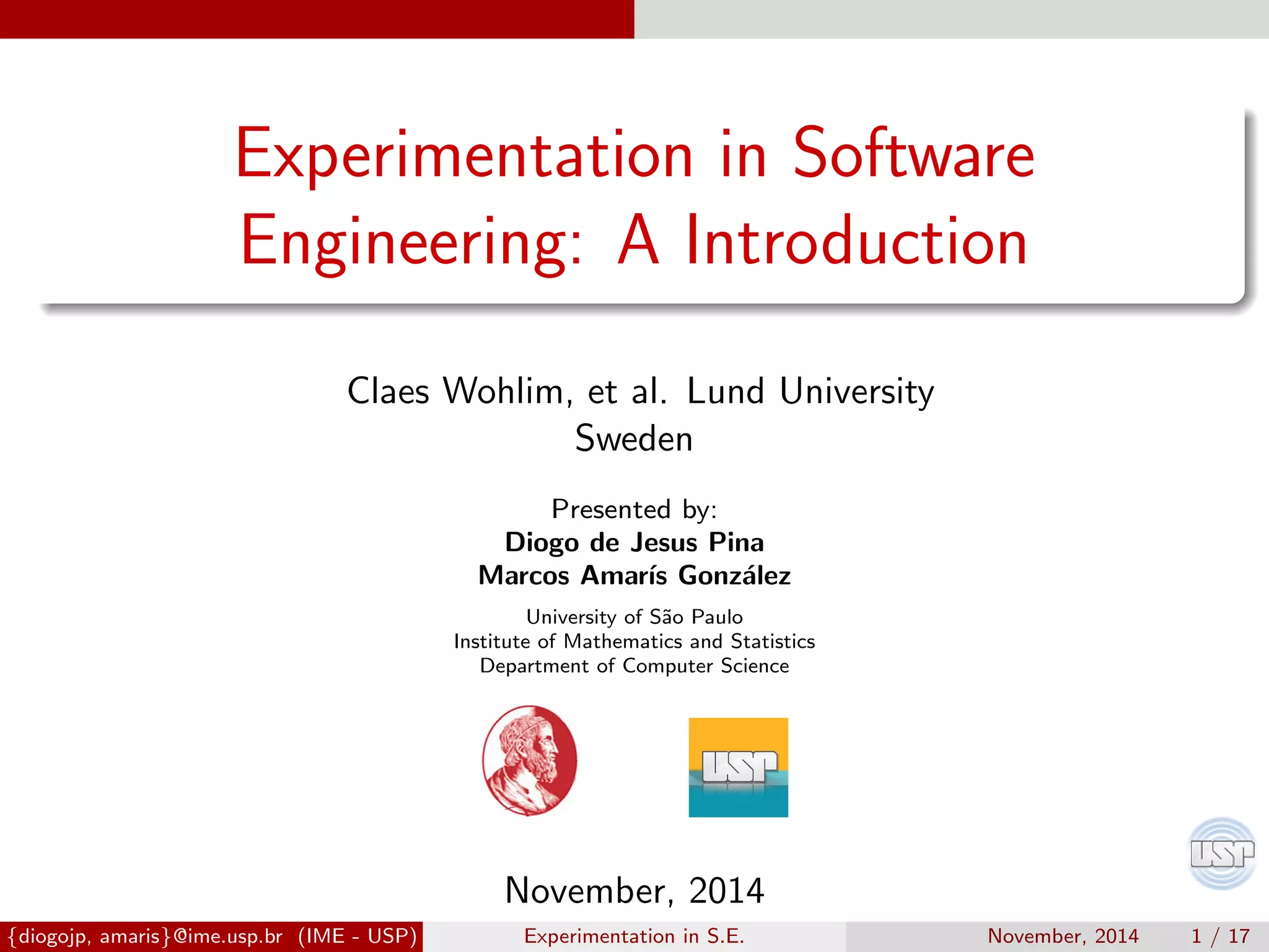 Slides experimentation softengineering | PDF
