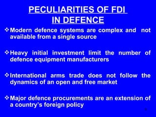 FDI in Defence Sector | PPT | Defense Industry | Industries