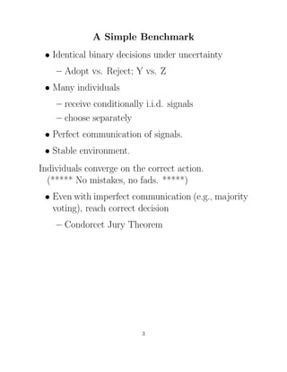 Conversation, Observational Learning, and Informational Cascades | PDF