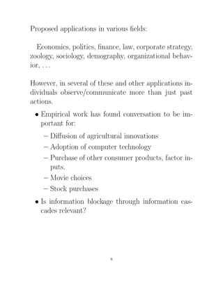 Conversation, Observational Learning, and Informational Cascades | PDF