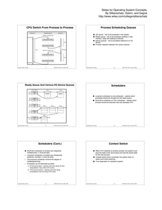 Slides For Operating System Concepts By Silberschatz Galvin And Gagne | PDF