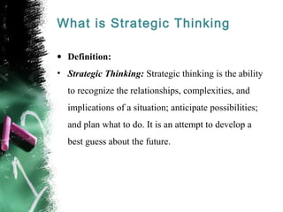 Strategic Thinking, Vision and Leadership | PPT