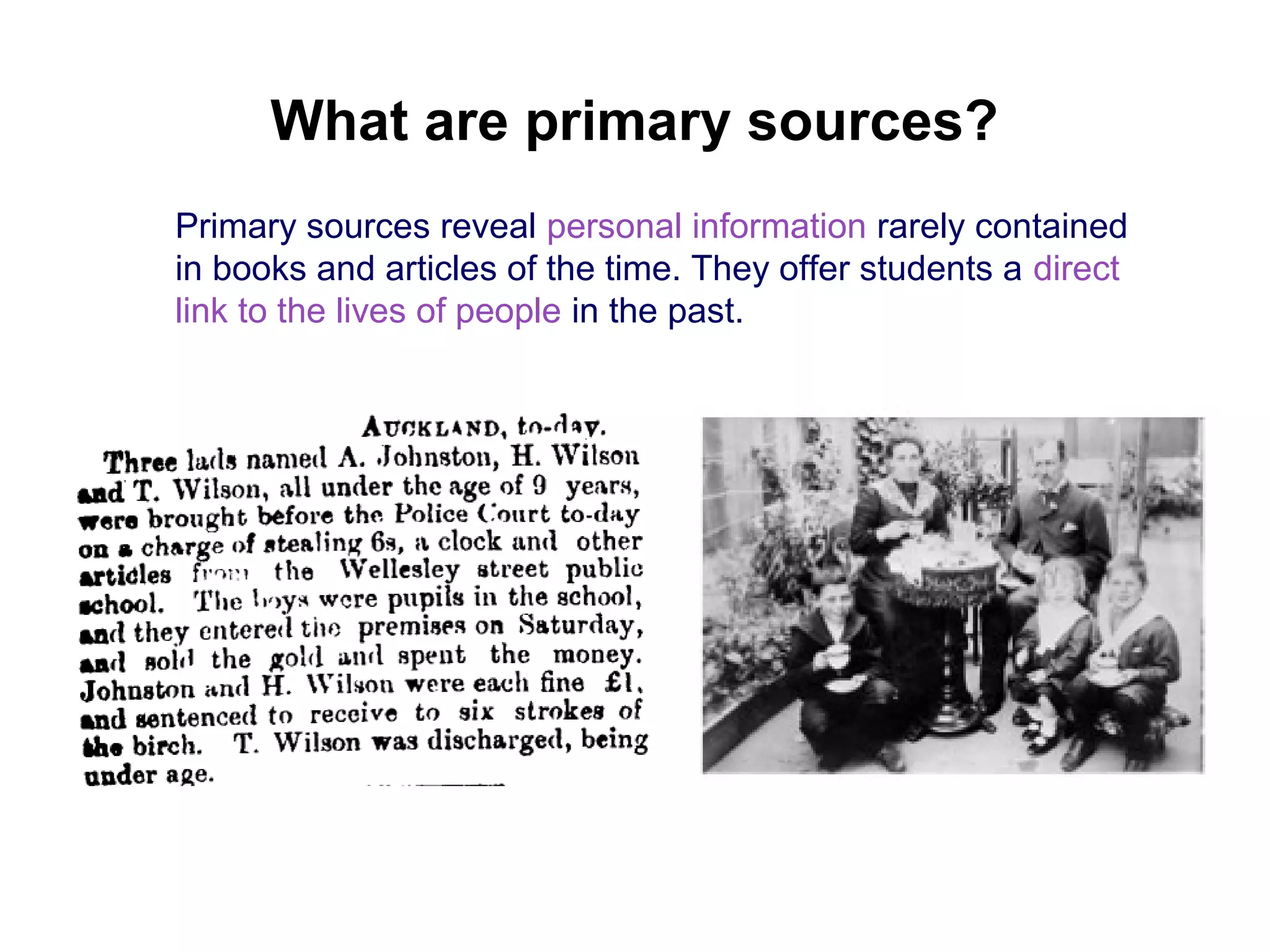Overview of primary sources | PPT