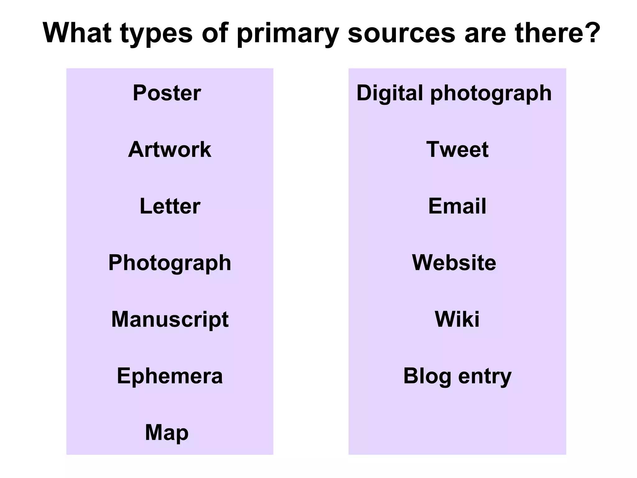 Overview of primary sources | PPT