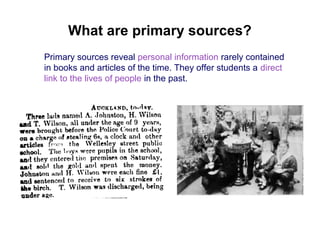 Overview of primary sources | PPT | Primary Education | Education