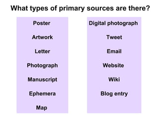 Overview of primary sources | PPT