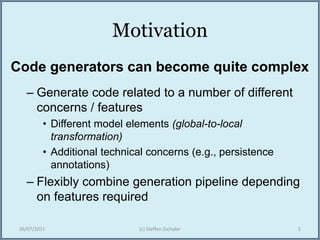 Towards Modular Code Generators Using Symmetric Language-Aware Aspects | PPT