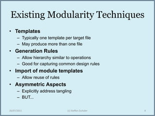 Towards Modular Code Generators Using Symmetric Language-Aware Aspects | PPT