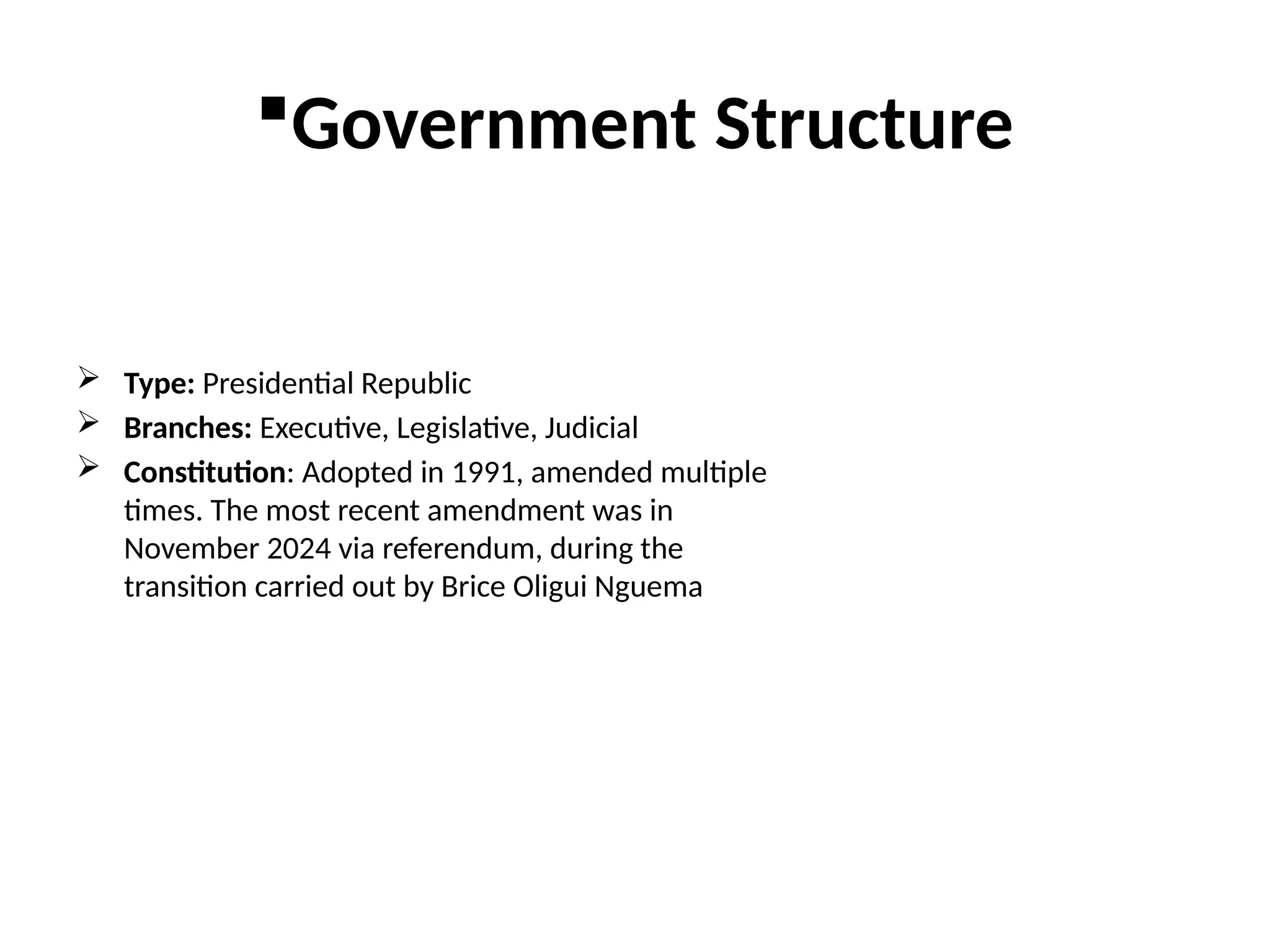 Slides Gabon political system and Government | PPT