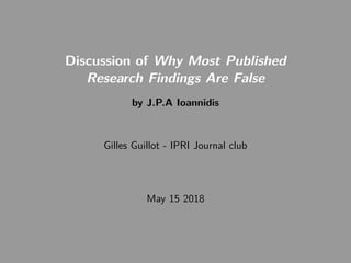 Why most published research findings are false | PDF