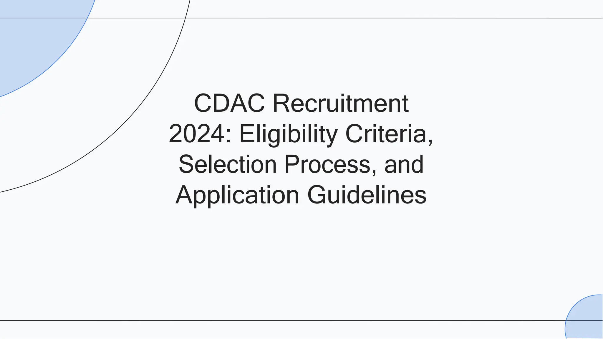 CDAC Recruitment 2024 Is Out: Eligibility, Selection Process And ...