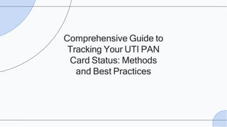 UTI PAN Track Status | All Different Ways To Check Your PAN Card ...