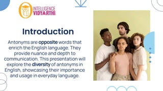 The diversity of antonyms in english | Intelligence vidyarthi | PDF