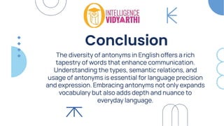 The diversity of antonyms in english | Intelligence vidyarthi | PDF