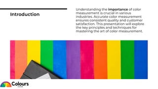 Principles of Colorimetry - Mastering the Art of Colour Measurement | PDF