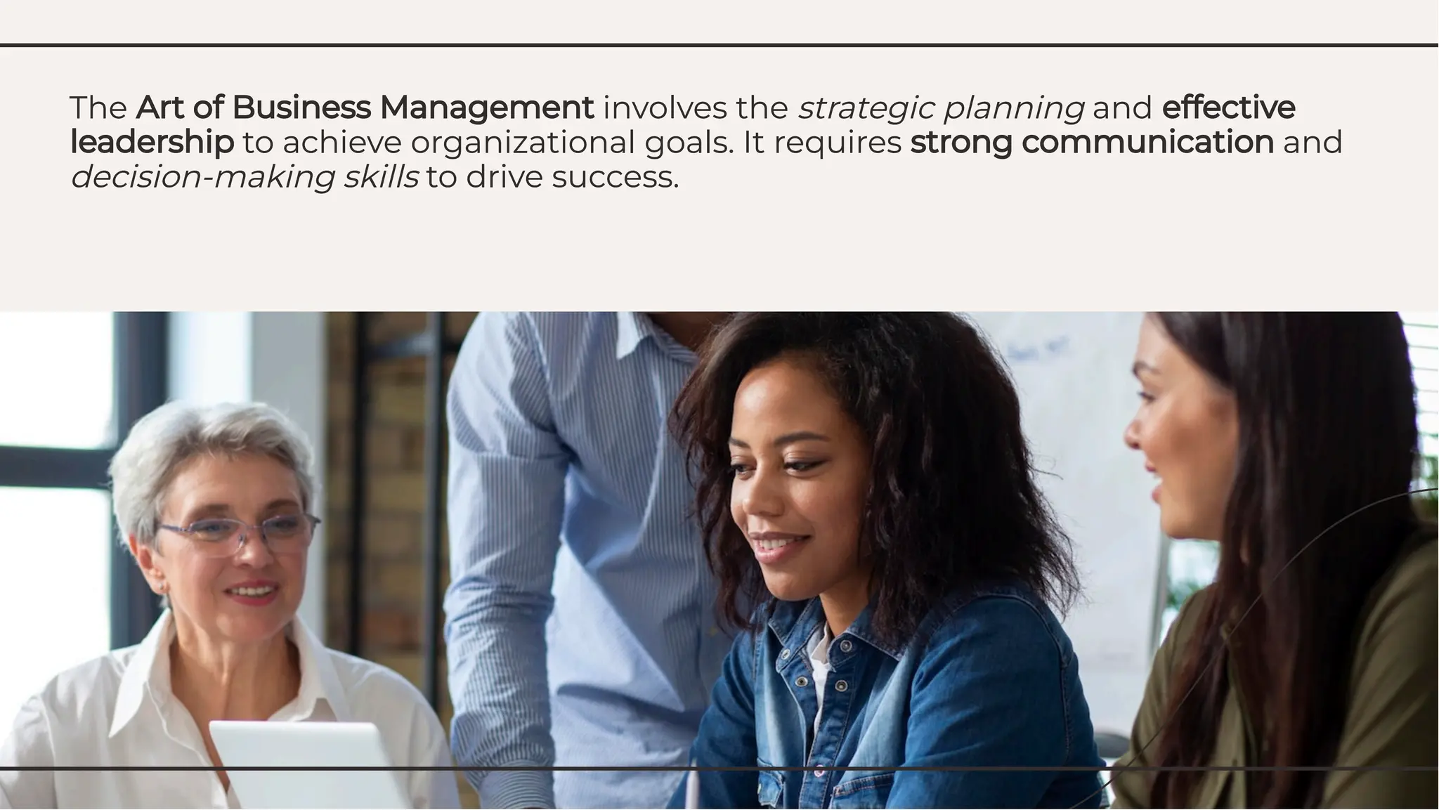 The art of the Business management overview | PPT