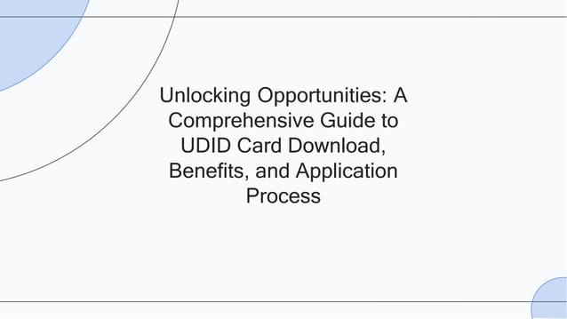 UDID Card Download, Benefits & Application Process | PDF | Internet for Beginners | Internet